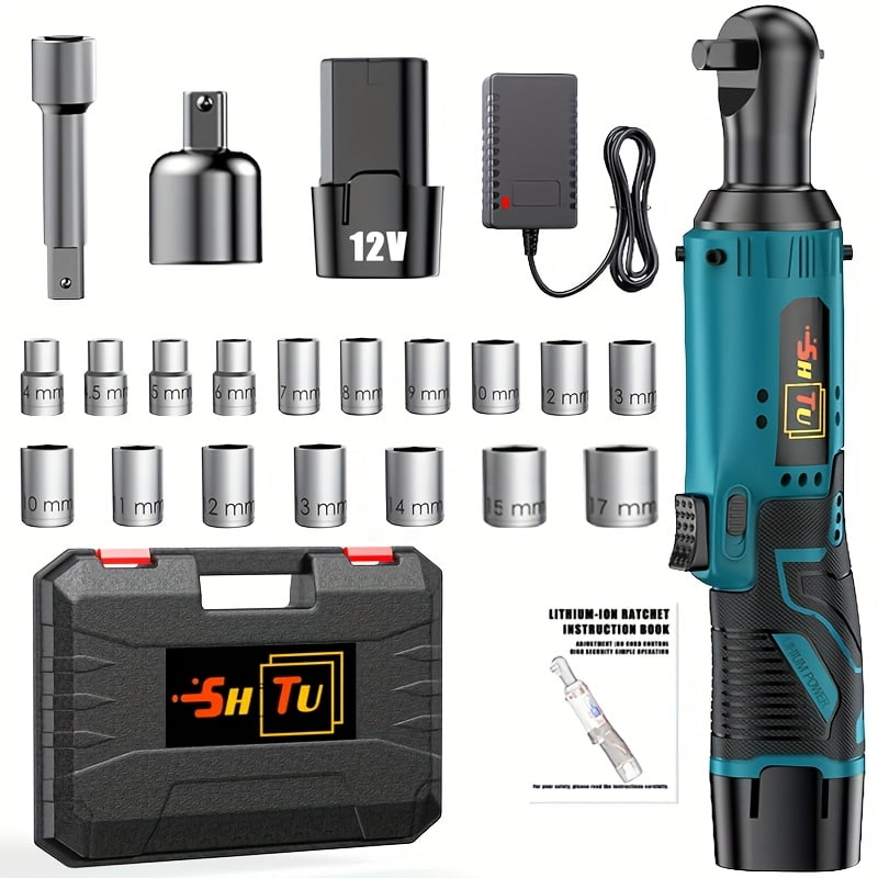 12V Brushless Cordless Electric Ratchet Wrench Set - Lithium Battery ...