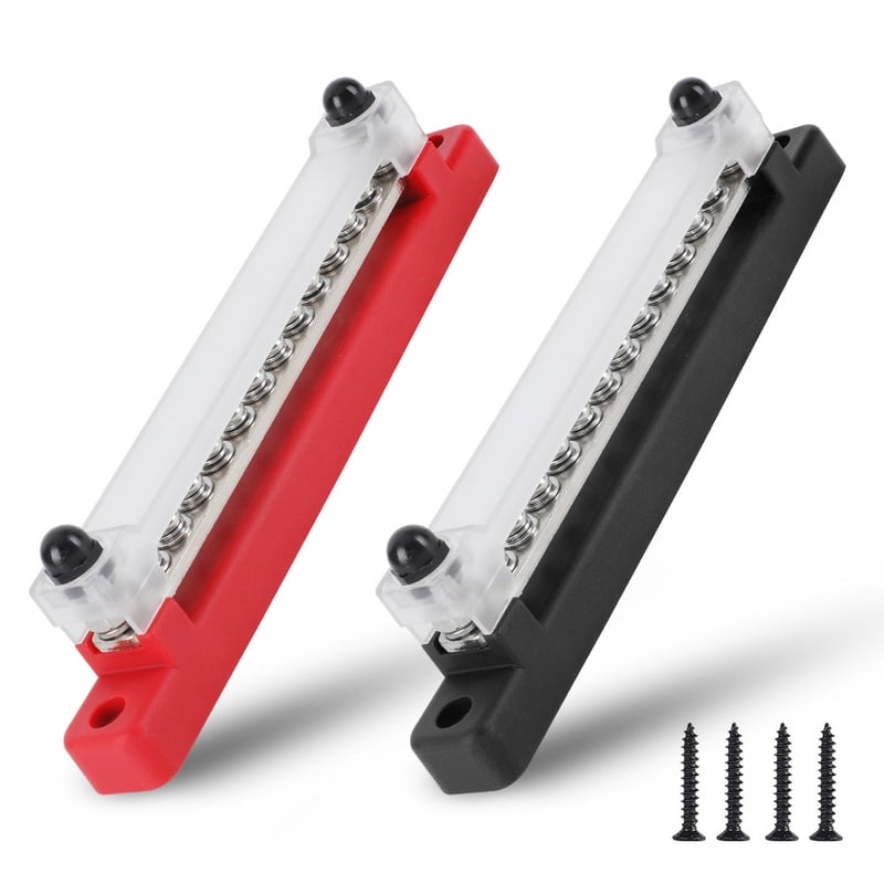 12V Bus Bar M6 Stud Power Distribution Block 150A Electrical Terminal Block Buss Bar for Truck ...