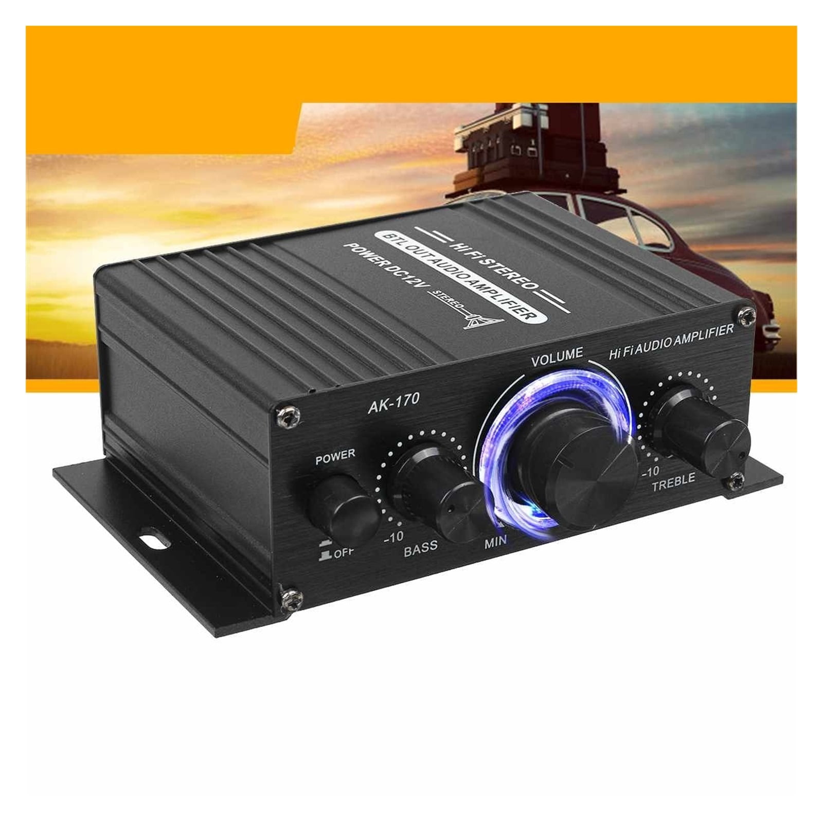 12V Car Amplifier Home Stereo Subwoofer Amplifier Sound Speaker LED ...