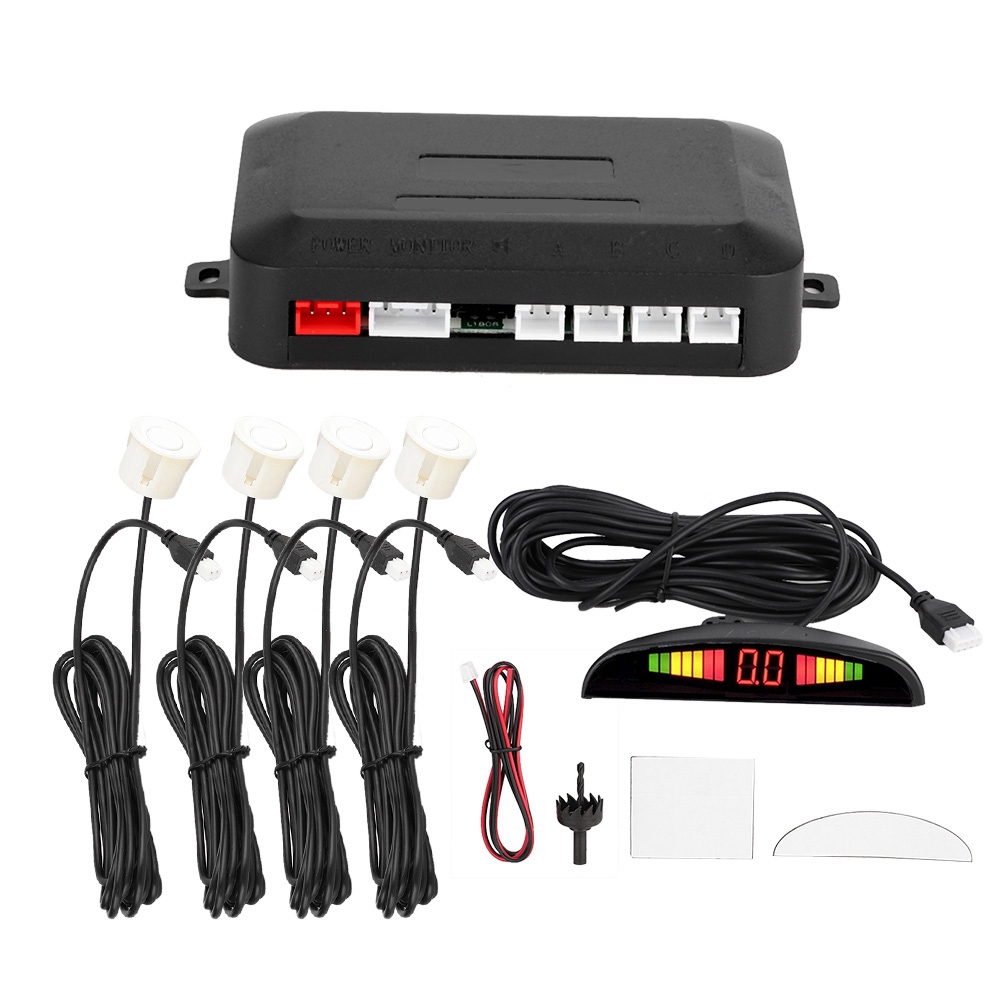 12V Car Backing Up Parking Radar Universal 4 Sensor Assistant Backup ...