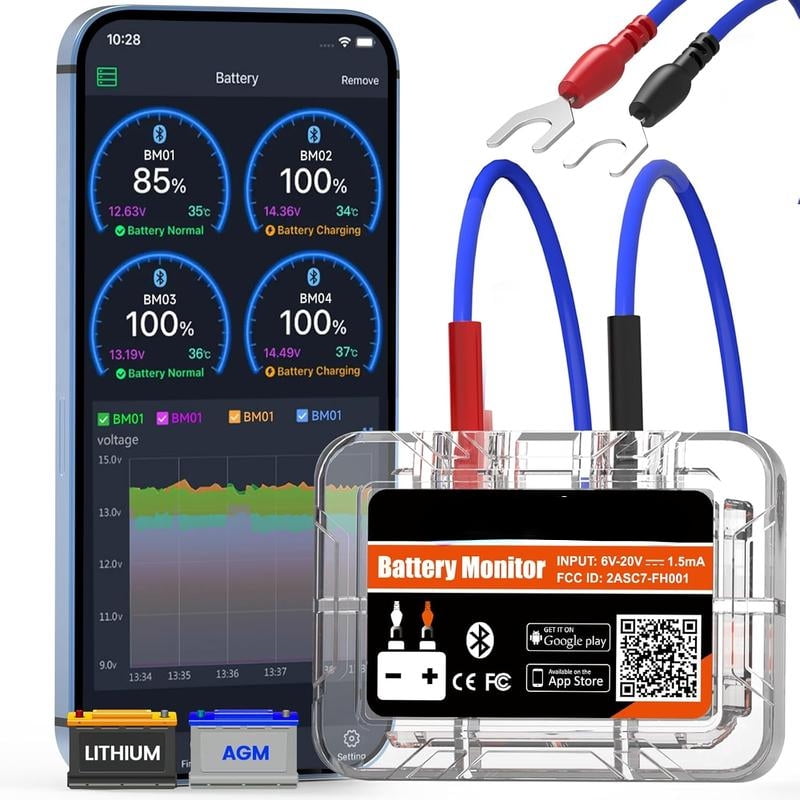 12V Car Battery Tester, Bluetooth 4.2 Auto Battery Load Analyzer for ...