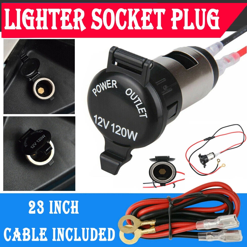 12V Car Cigarette Socket Lighter Power Plug Outlet with 23" Line for ...