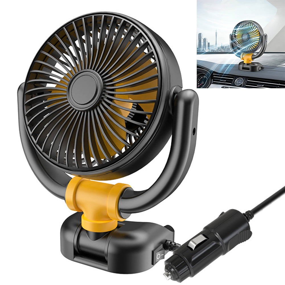 12V Car Fan for Vehicles, Small Lightweight Dashboard Mounted Fan with ...
