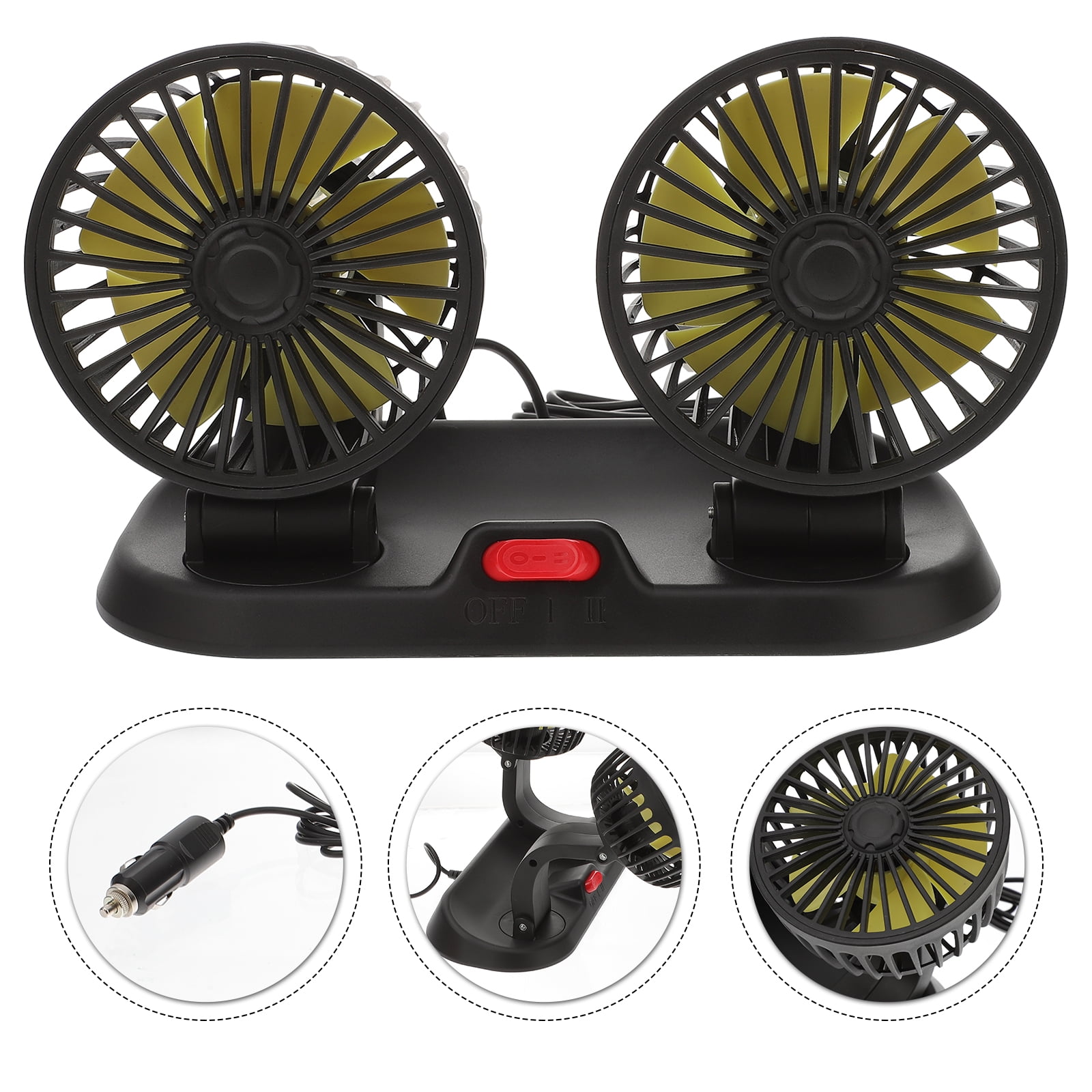 12V Car Fans Cooling Air Fan Powerful Dashboard Electric Dual Car Fan ...