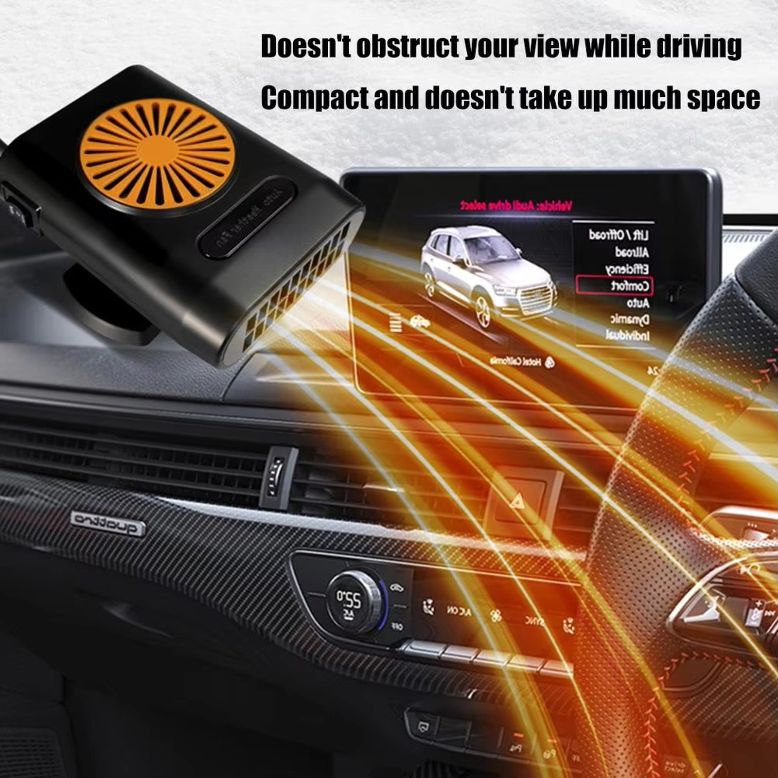 12V Car Heater And Defroster, Portable 2-In-1 Fast Heating & Fan With ...