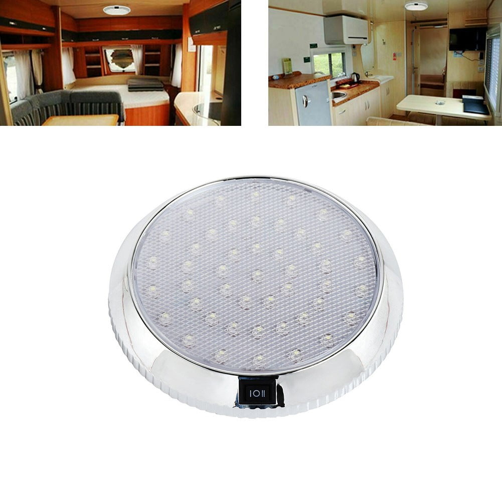 12V Car Interior Lights LED Roof Ceilings Read Dome Lamps Carbon Fiber ...