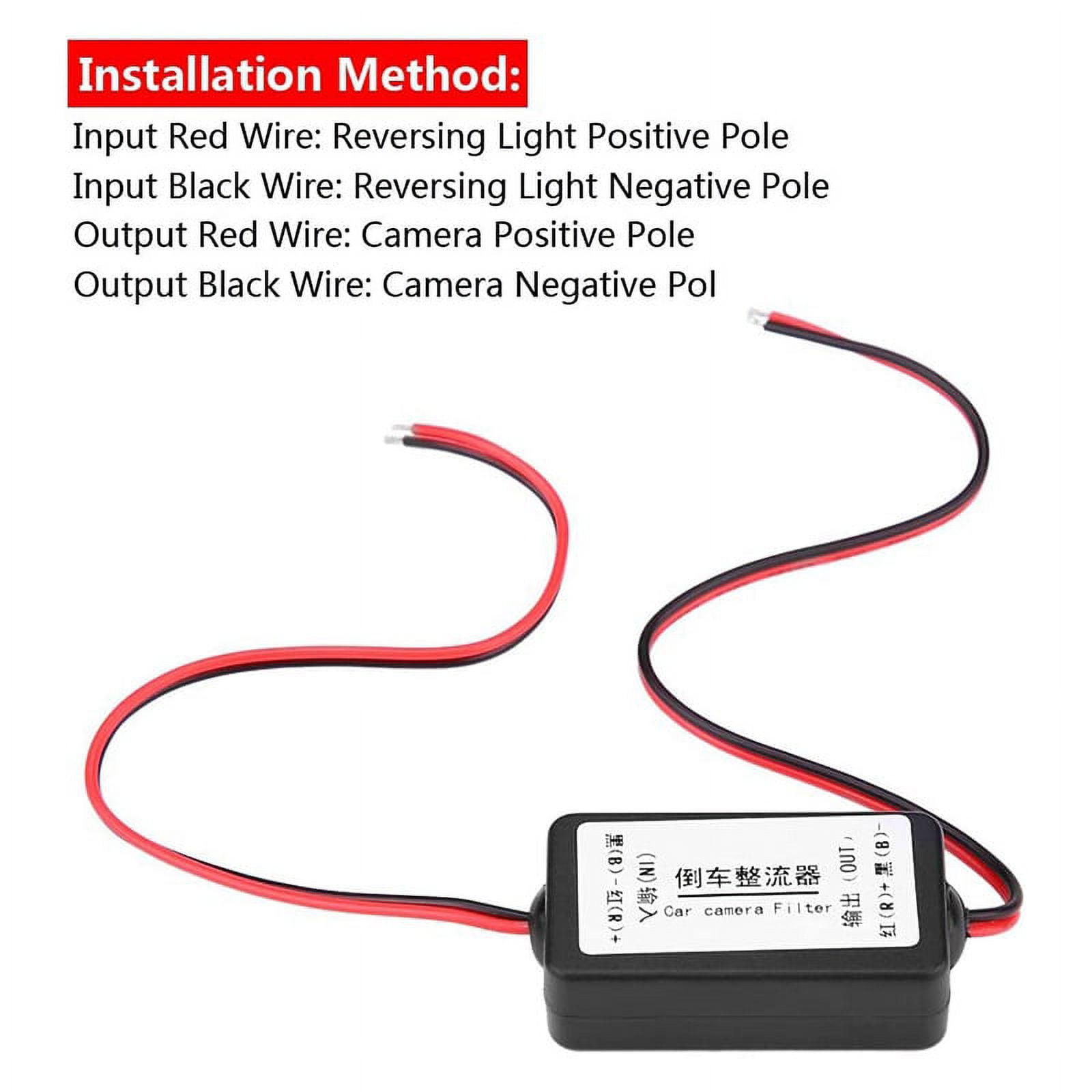 12V Car Rear View Camera Rectifier Relay Capacitor Filter Connector ...
