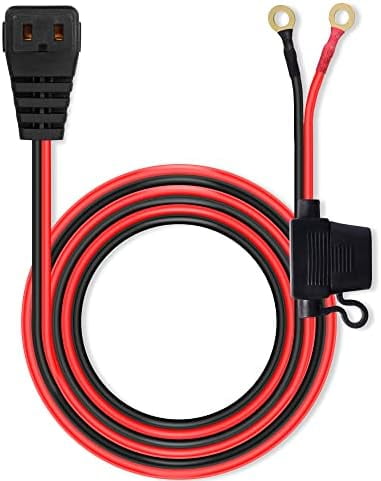 12V Car Refrigerator DC Power Cable，16AWG O Ring Terminal to Portable ...