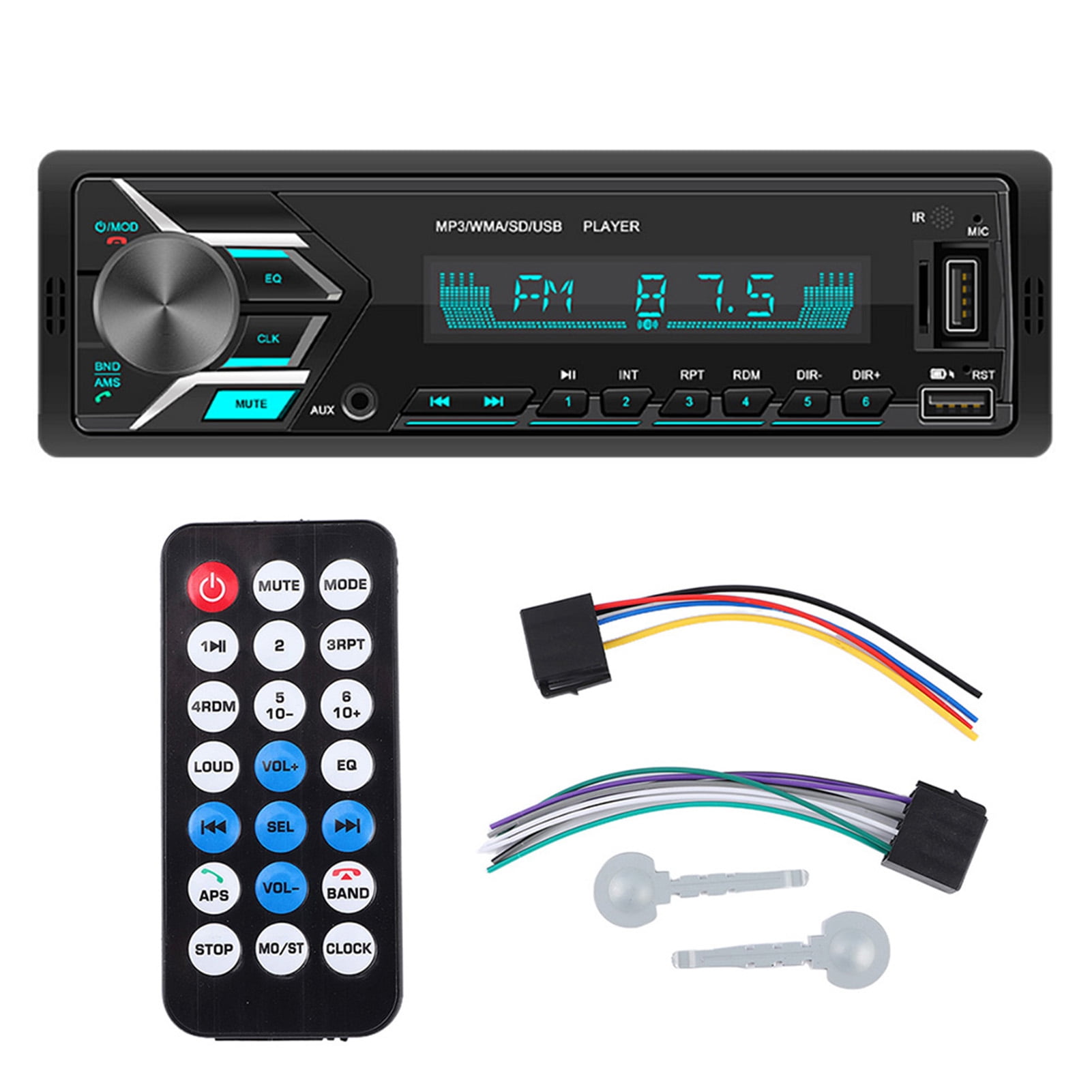 12V Car Stereo MP3 Player with Dual USB, Bluetooth, FM Radio, Memory ...