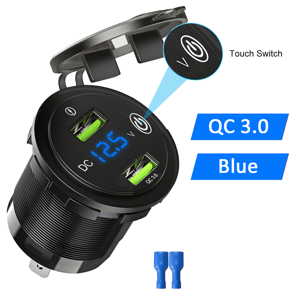 12V Car USB Charger Adapter 24V Cigar Lighter Charger Dual USB ...