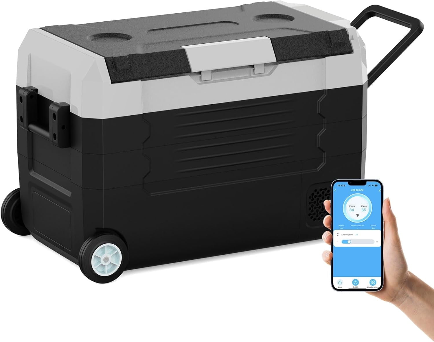 12V Cooler Car Fridge, 48QT -4℉~68℉ Fast Cooling Car Refrigerator ...