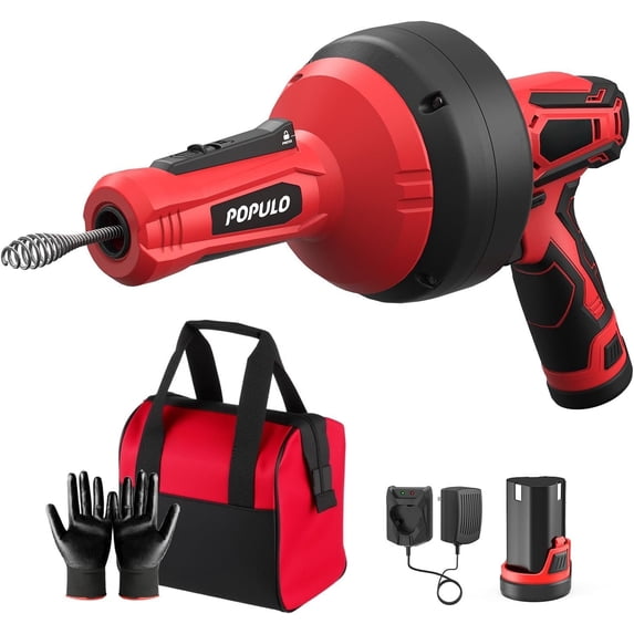 12V Cordless Drain Auger, Feed Plumbing Snake Drain for Unclog Sink ...