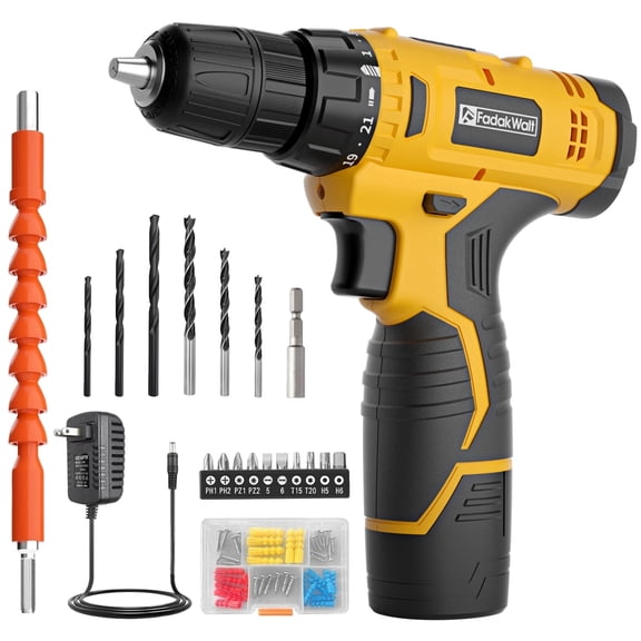 Purple 12V Cordless Drill,Electric Power Driver Kit,3/8-Inch Keyless ...