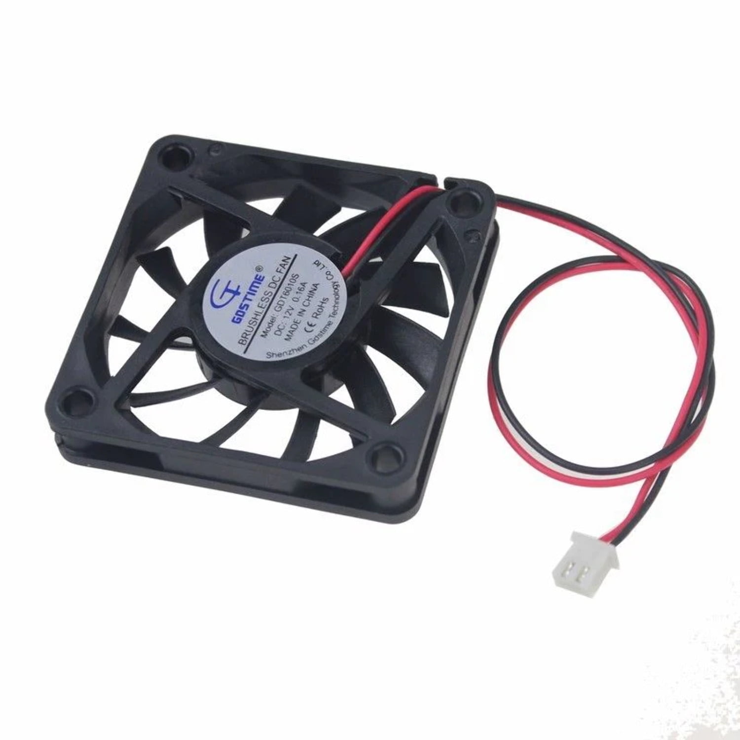 Envistia Mall 12V DC Cooling Fan, 60mm x 60mm x 10mm, 2Pin Sleeve ...
