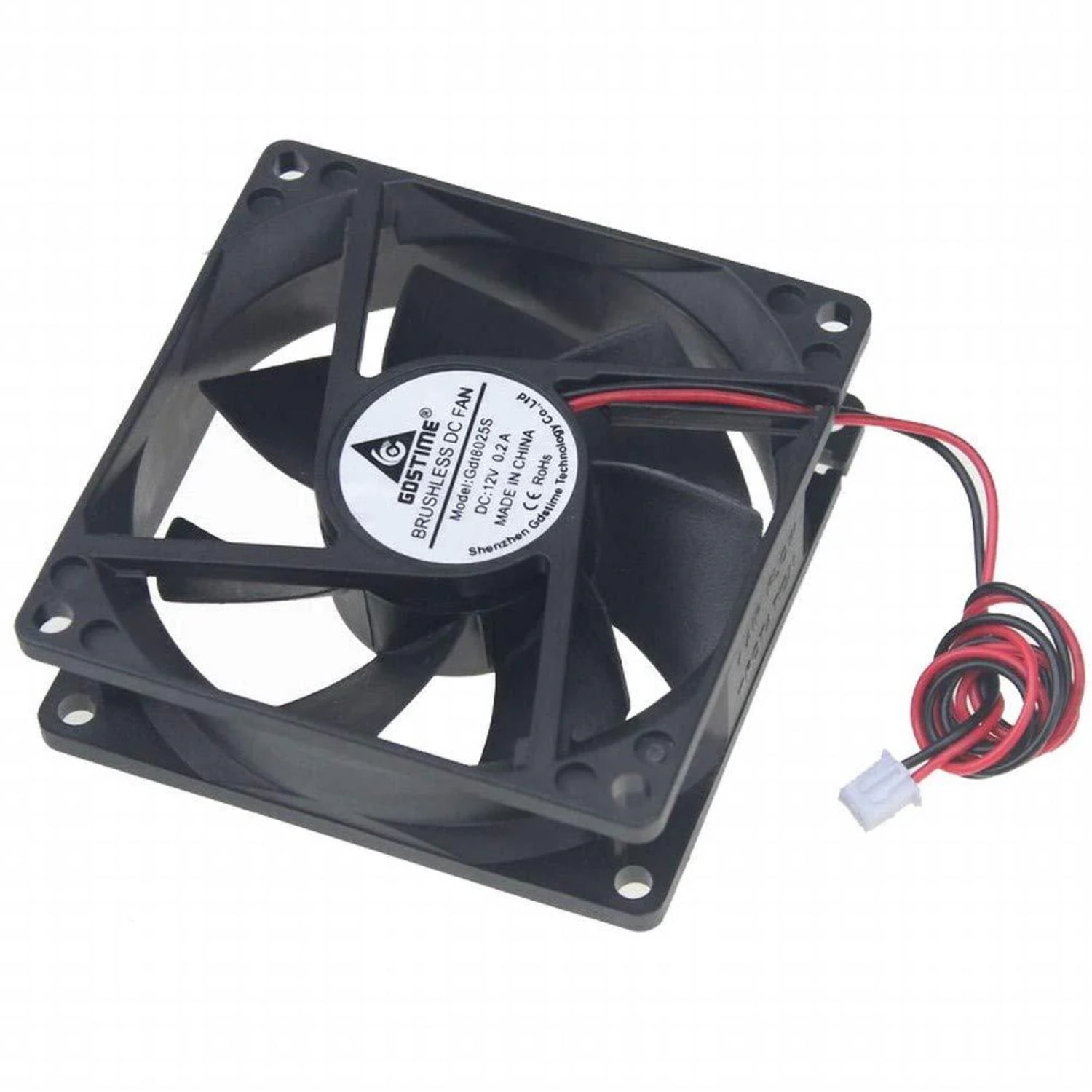 12V DC 80mm 2Pin 80x80x25mm CPU Cooling Computer PC Case 8025 Fan ...