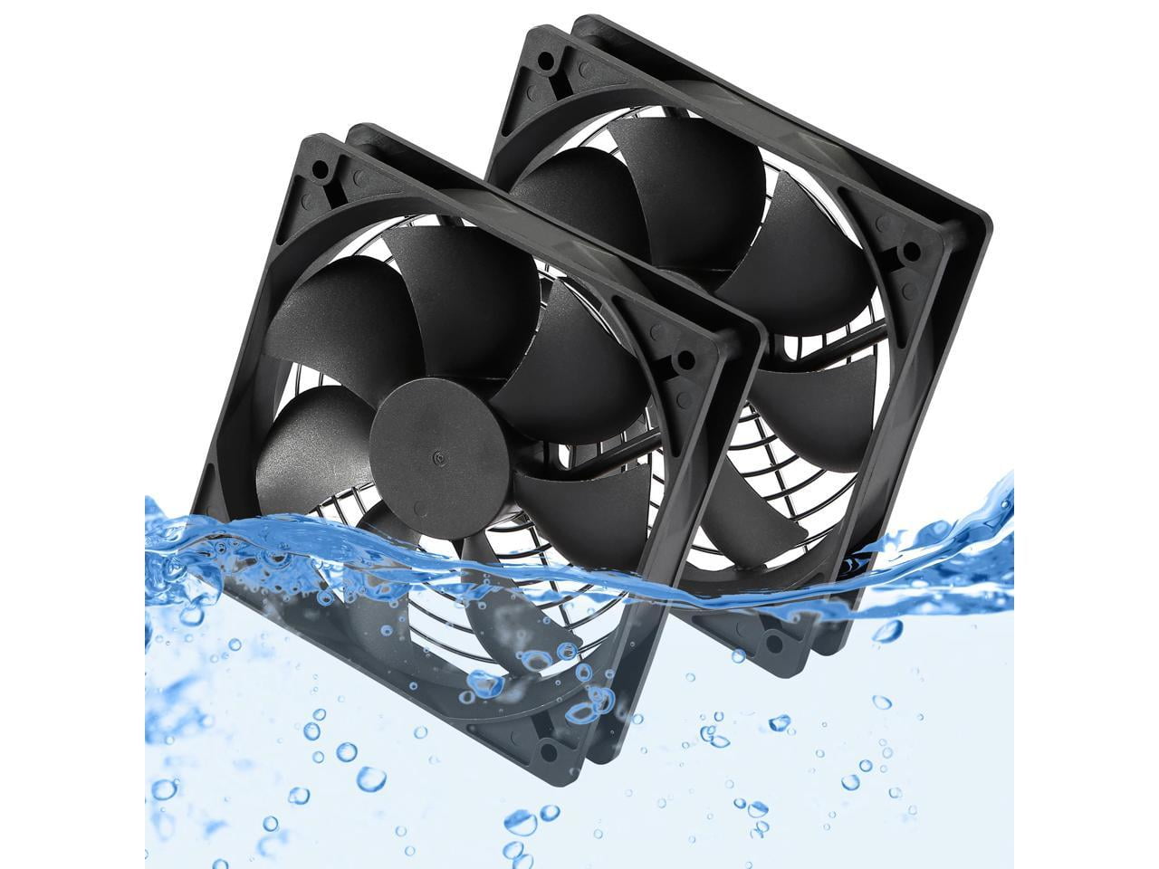 12V DC IP67 Waterproof Fan 120mmx25mm 4.72inch 2-Pack High Speed 12 ...