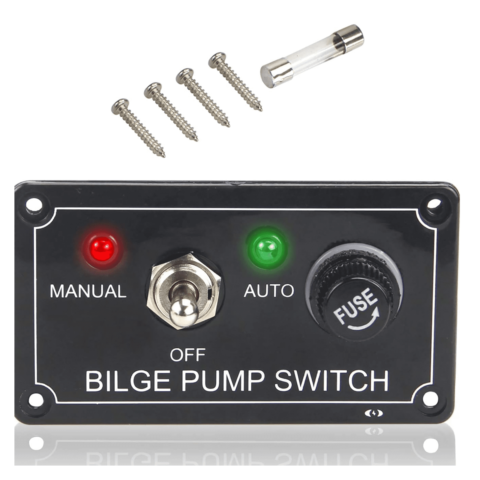 12V DC ON-OFF-ON Bilge Pump Switch Panel LED Indicator Circuit Breaker ...