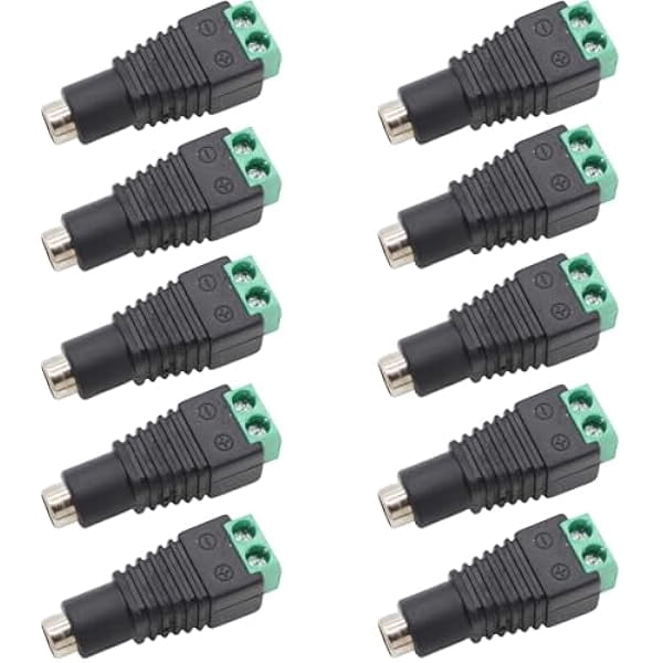 12V DC Plug Adapter 5.5mm x 2.1mm, 10PCS Female DC Power Connector ...