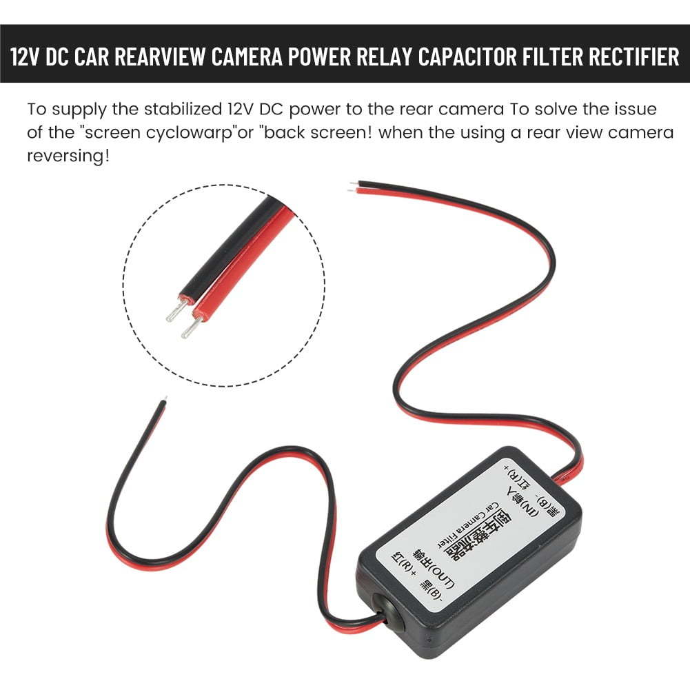 12V DC Power Rectifier for Car Rear View Camera Relay Capacitor Filter ...