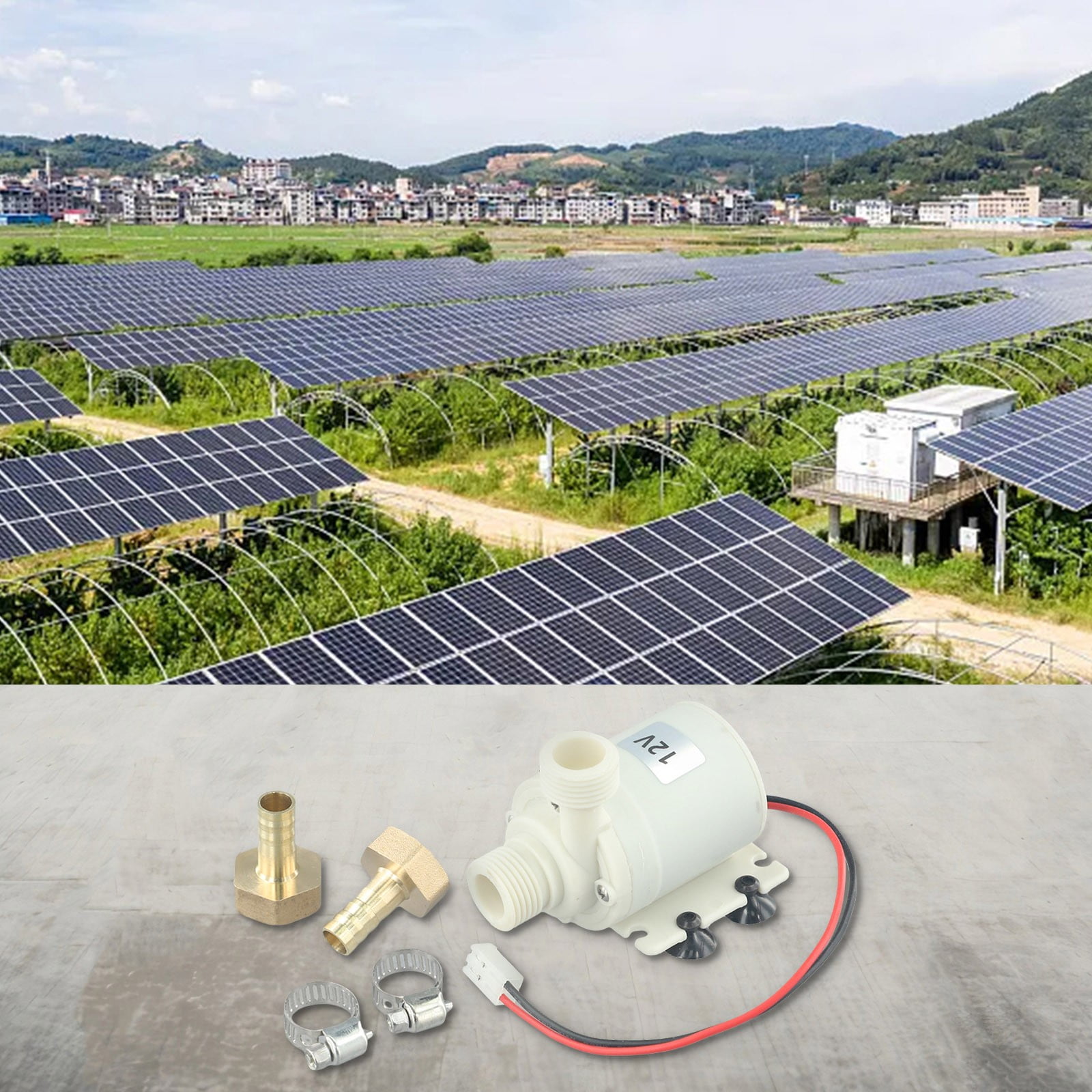12V DC Quiet Solar Hot Water Circulation Device with Brass Coupler for ...