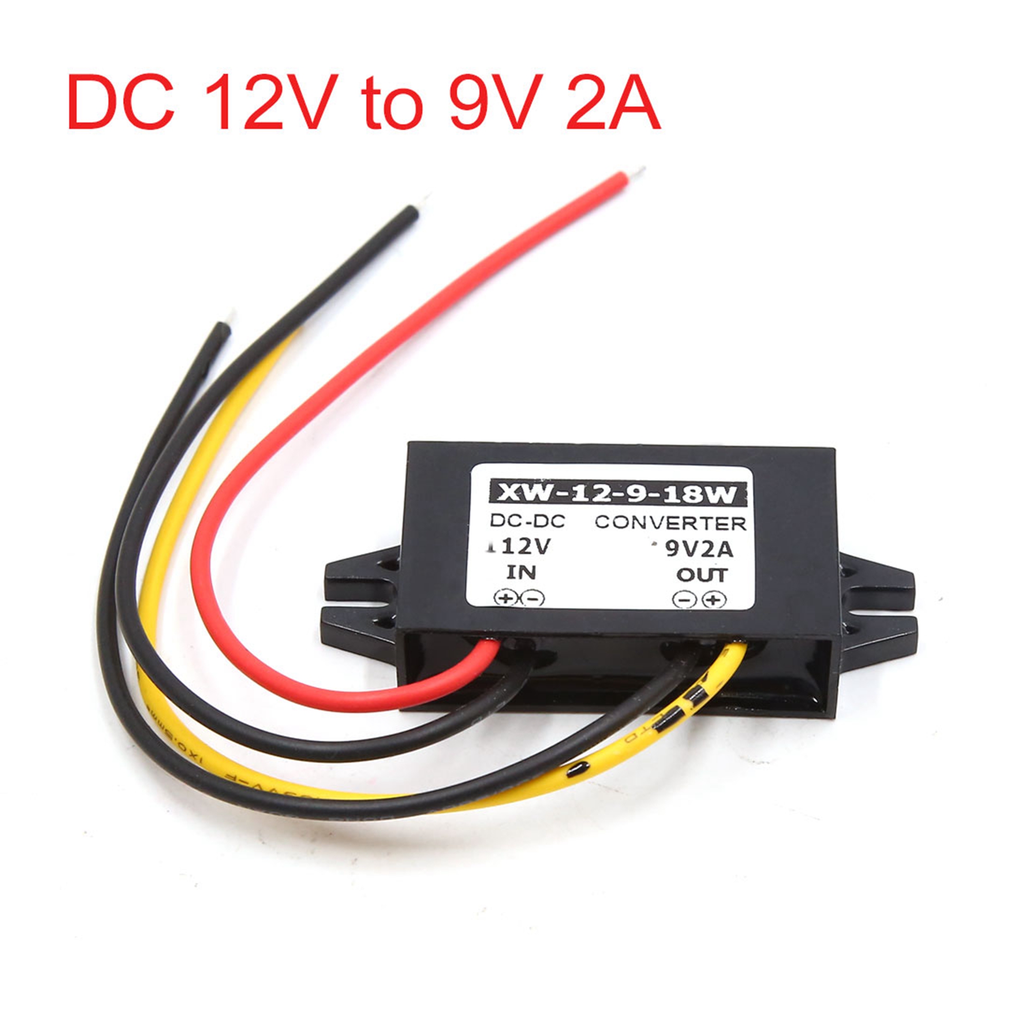 12V DC to 9V 2A Converter, Car Power Supply Step Down Reducer, CD VCD ...