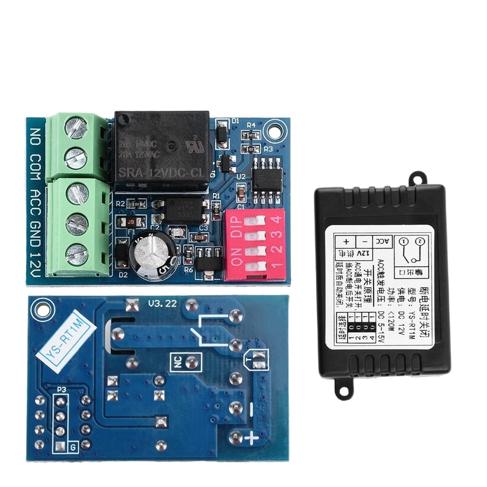 12V Delay Relay Delay Turn On / Turn Off Switch Module With Timer Car Modification Single Chip ...