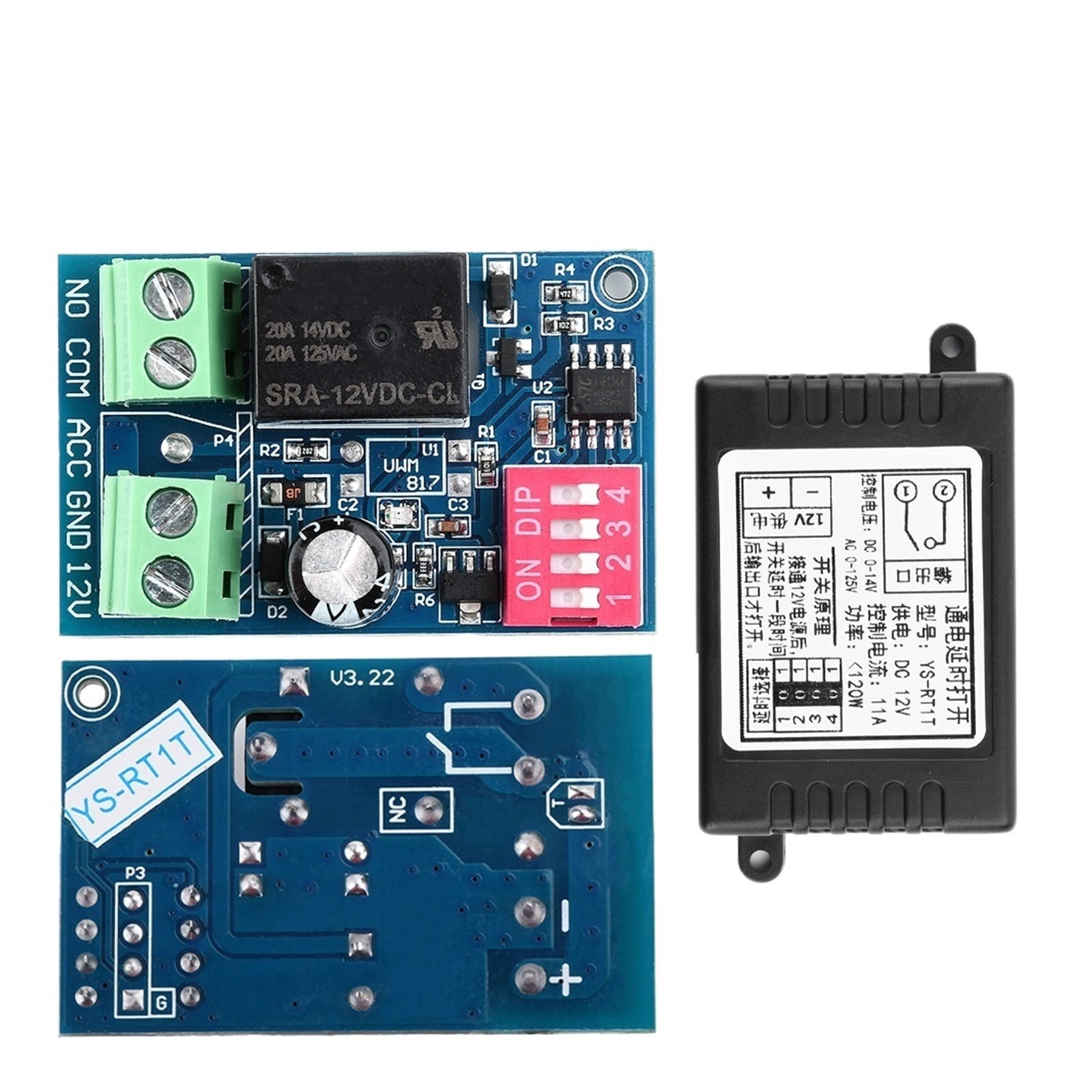 12V Delay Relay Delay Turn On / Turn Off Switch Module With Timer Car Modification Single Chip ...