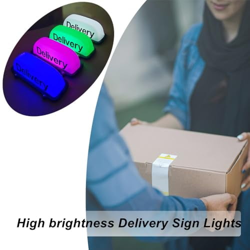 12V Delivery Sign Light for Car, Magnetic Waterproof Taxi Cab Roof Top ...