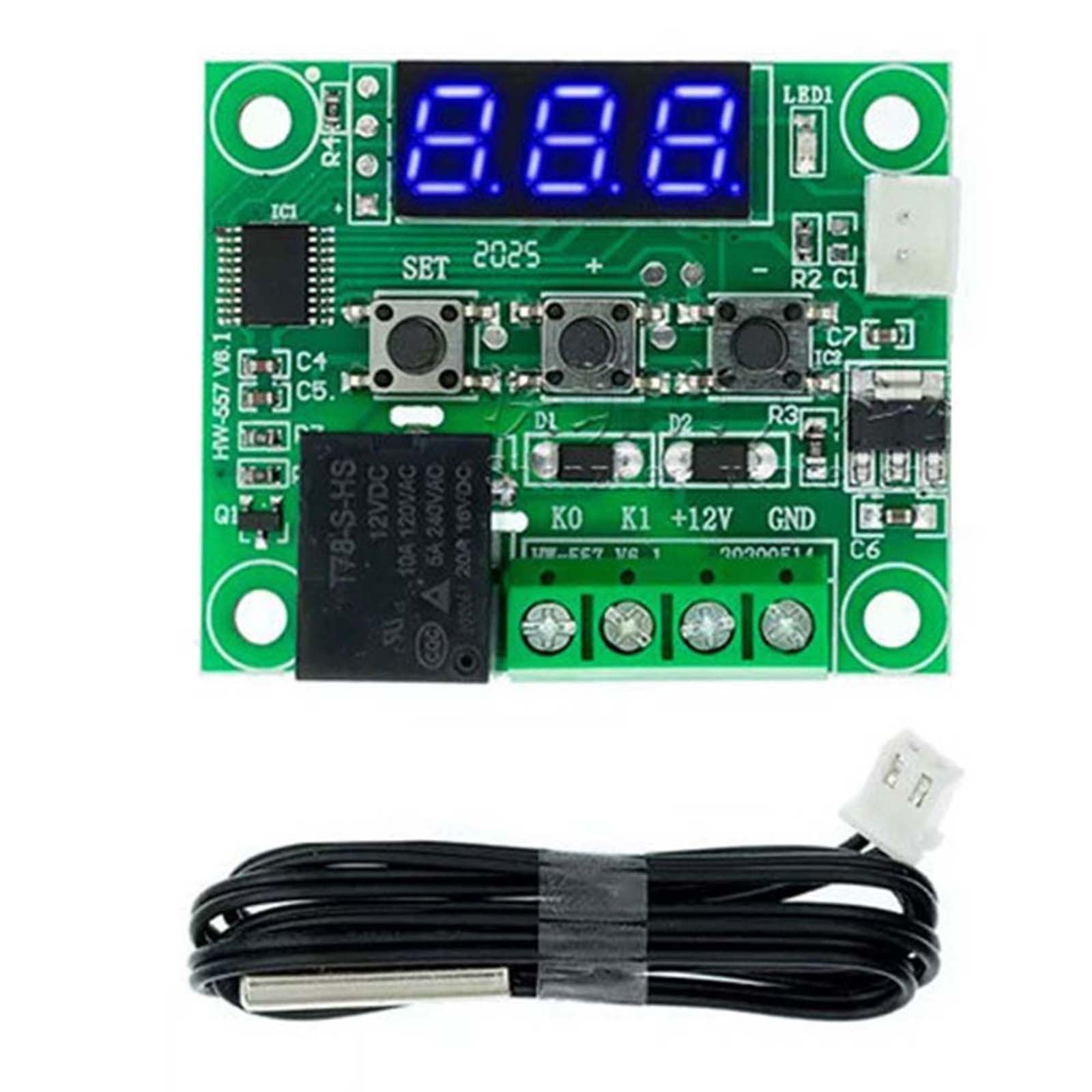 12V Digital Temp Thermostat Temperature Controller Sensor Relay Switch ...