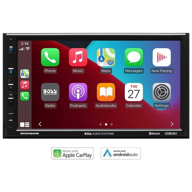 12V Double DIN Mechless Fixed Face Touchscreen Receiver with Apple ...