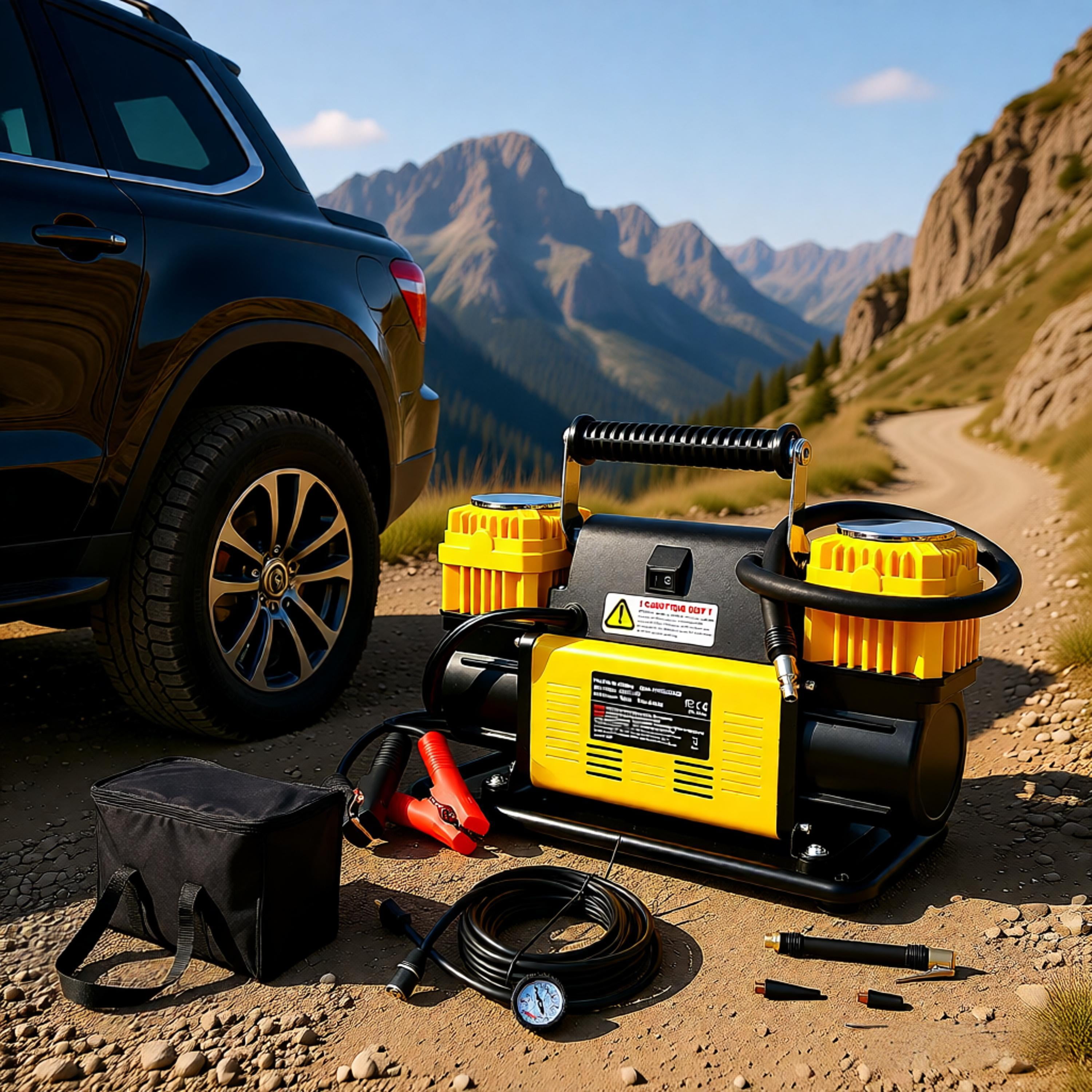 12V Dual Cylinder Heavy Duty Air Compressor | 150 PSI Fast Tire ...