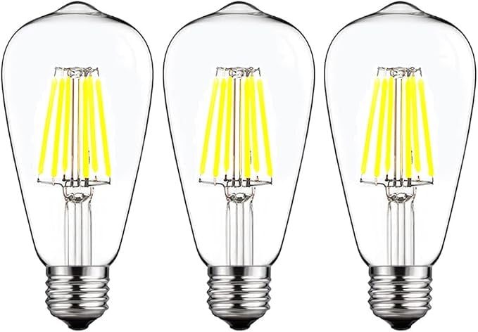 12V Edison Bulb 6W E26 12V LED Bulb Daylight 6000K 60W Equivalent, AC ...