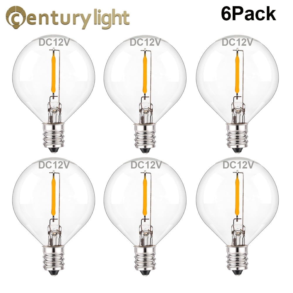 12V Edison Light Bulb,G40 1W E12 DC12V Low Voltage Globe LED Filament ...