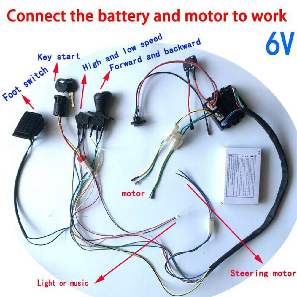 12V Electric Car Diy Wire And Switch Kit with 2.4G Wireless Remote ...