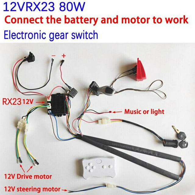 12V Electric Car Diy Wire And Switch Kit with 2.4G Wireless Remote ...