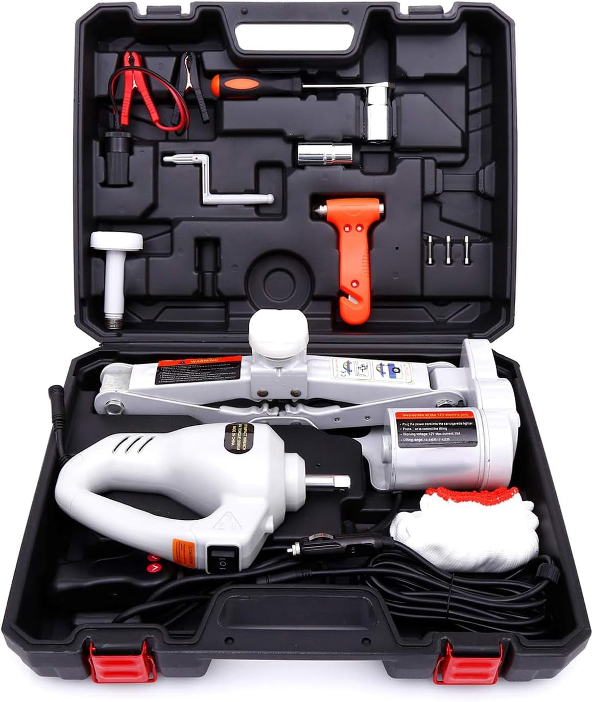 12V Electric Car Jack Kit - Trailer Floor Jack Stands Set with 3 Ton ...