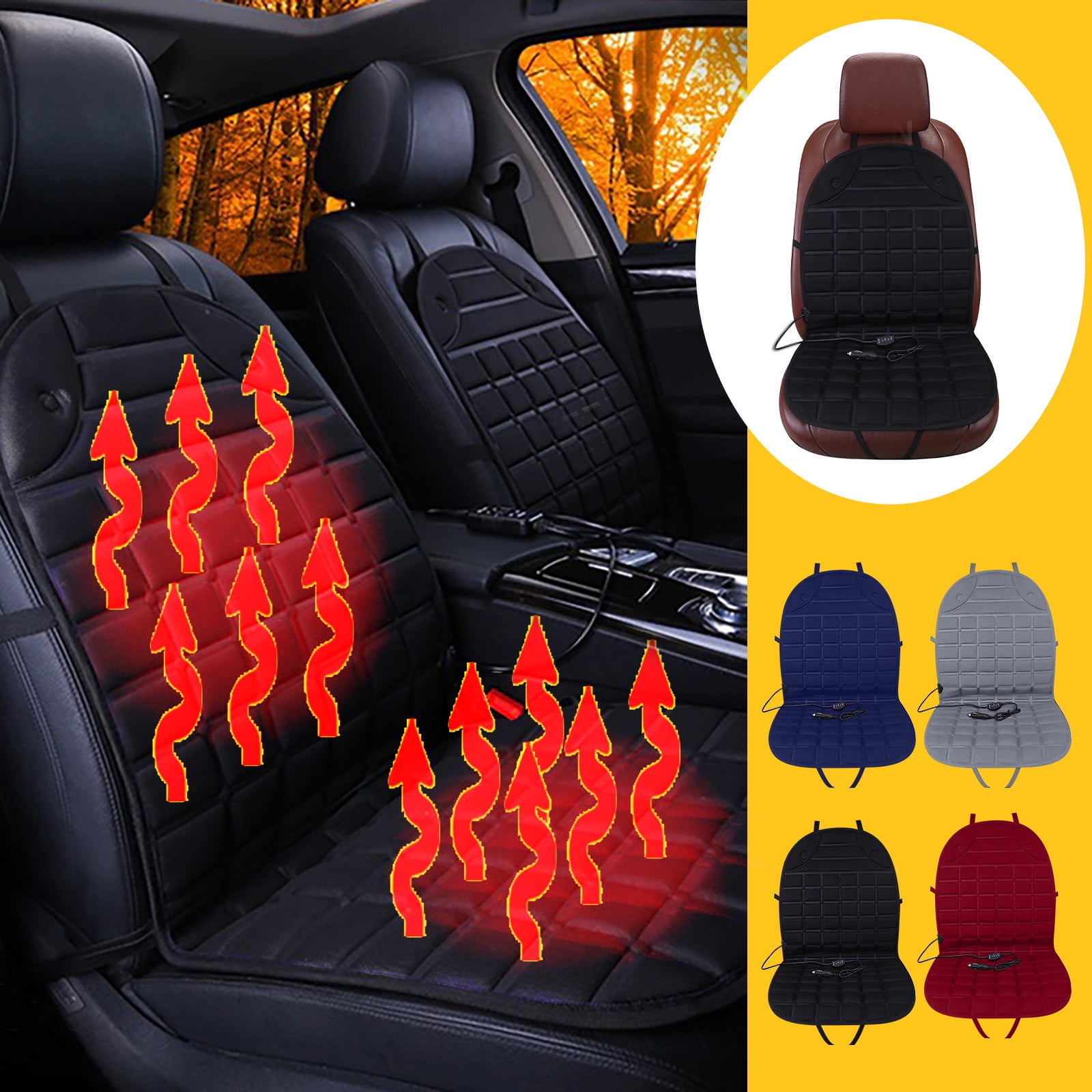 12V Electric Heating Seat Cushion, Smart Thermostat Control, Insulated ...