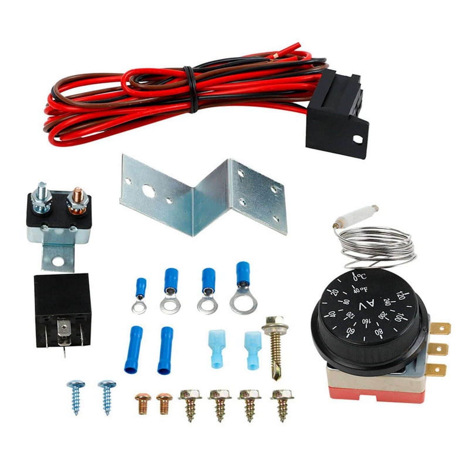 12V Electric Radiator Fan Thermostat Controller Kit Cooling Fan Wiring ...