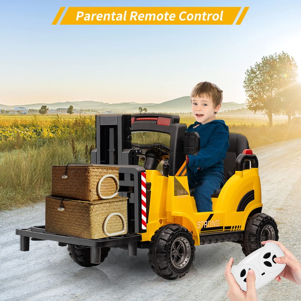 12V Electric Ride On Forklift Car with Remote Control, Liftable Fork ...