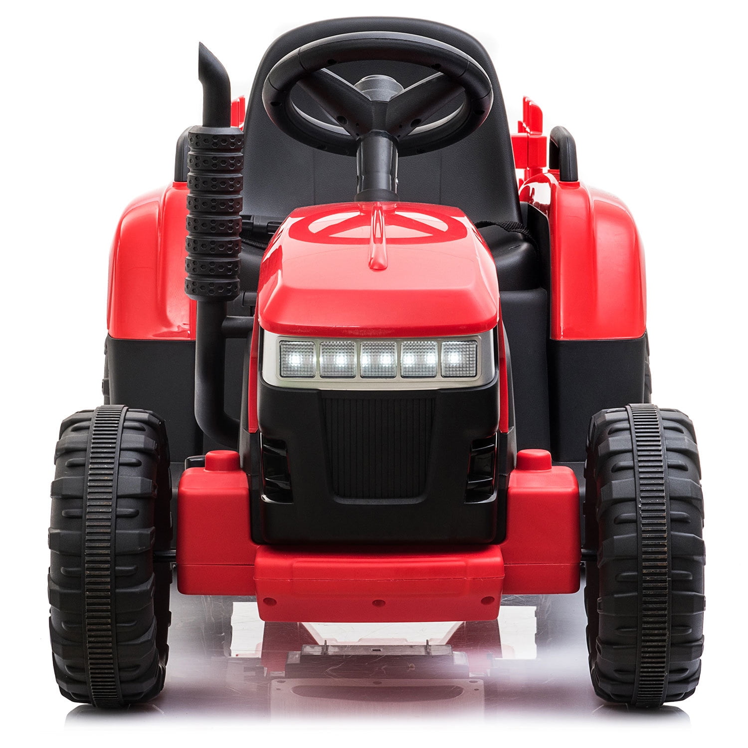 12V Electric Ride On Tractor with Trailer Music USB LED Lights Kids Toy ...