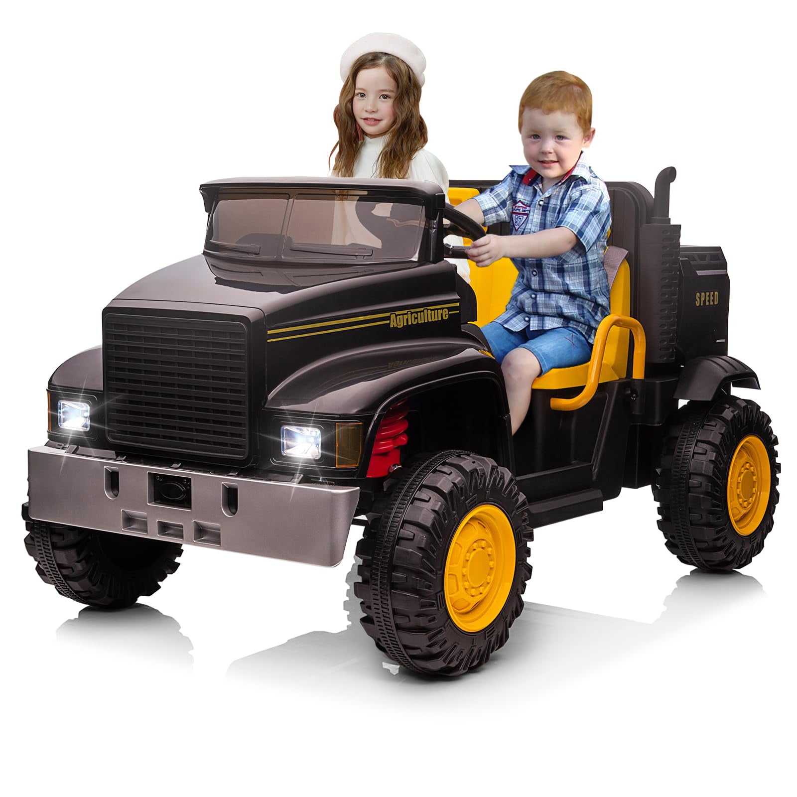 12V Electric Ride-On Truck Car with Remote Control, 4WD, Electric Dump ...