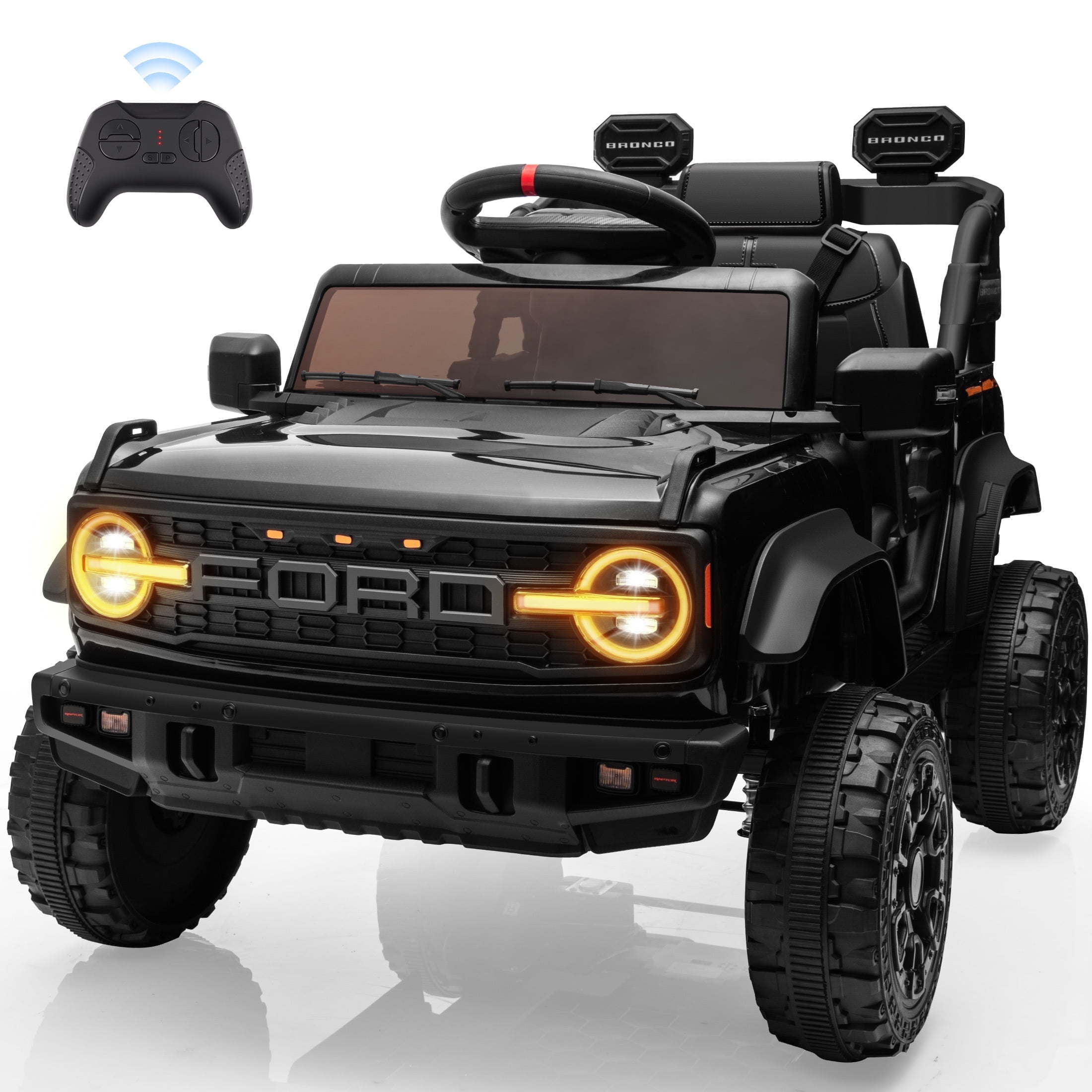 12V Ford Bronco Kids Ride on Cars with Parental Remote, Toddler ...