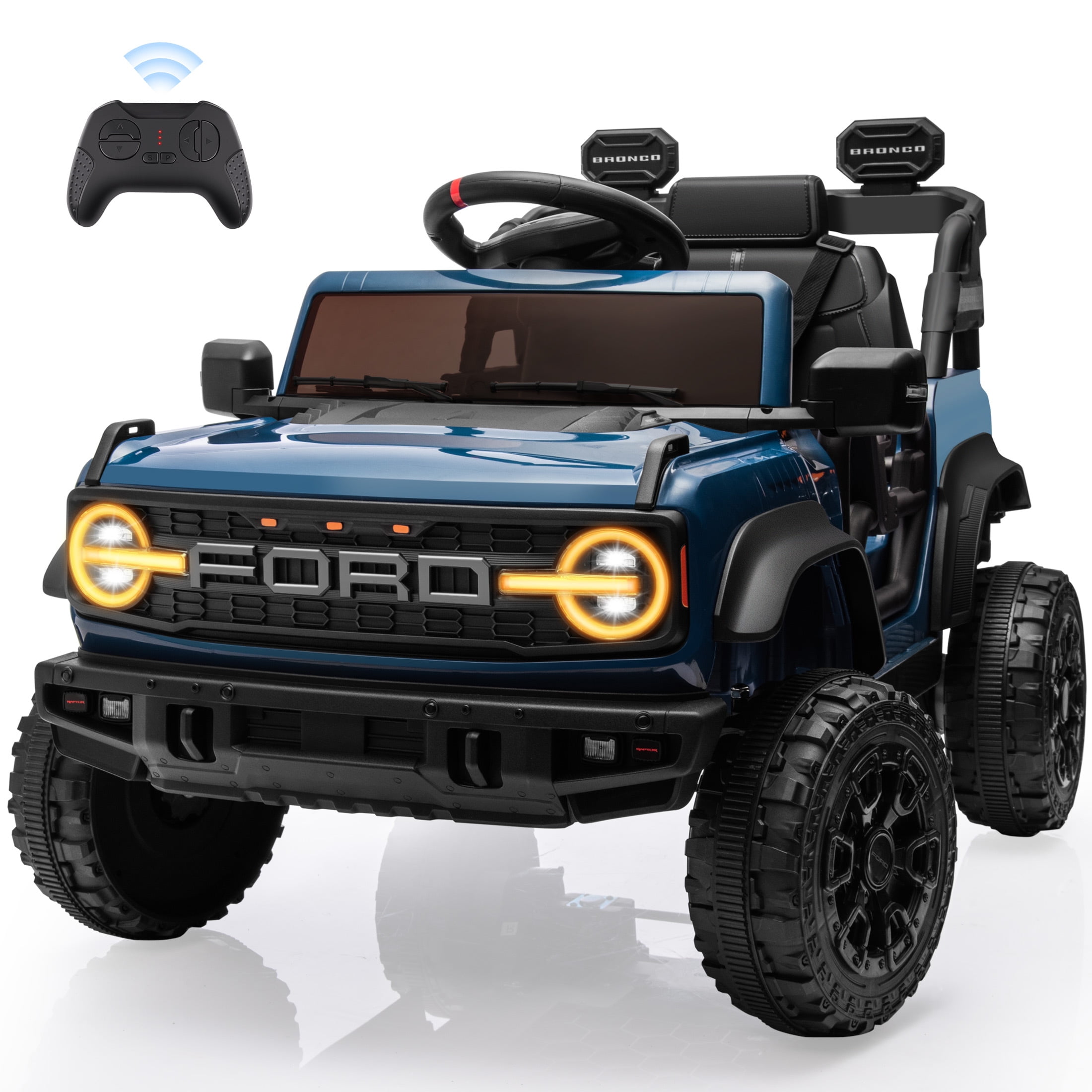 12V Ford Bronco Kids Ride on Cars with Parental Remote, Toddler ...