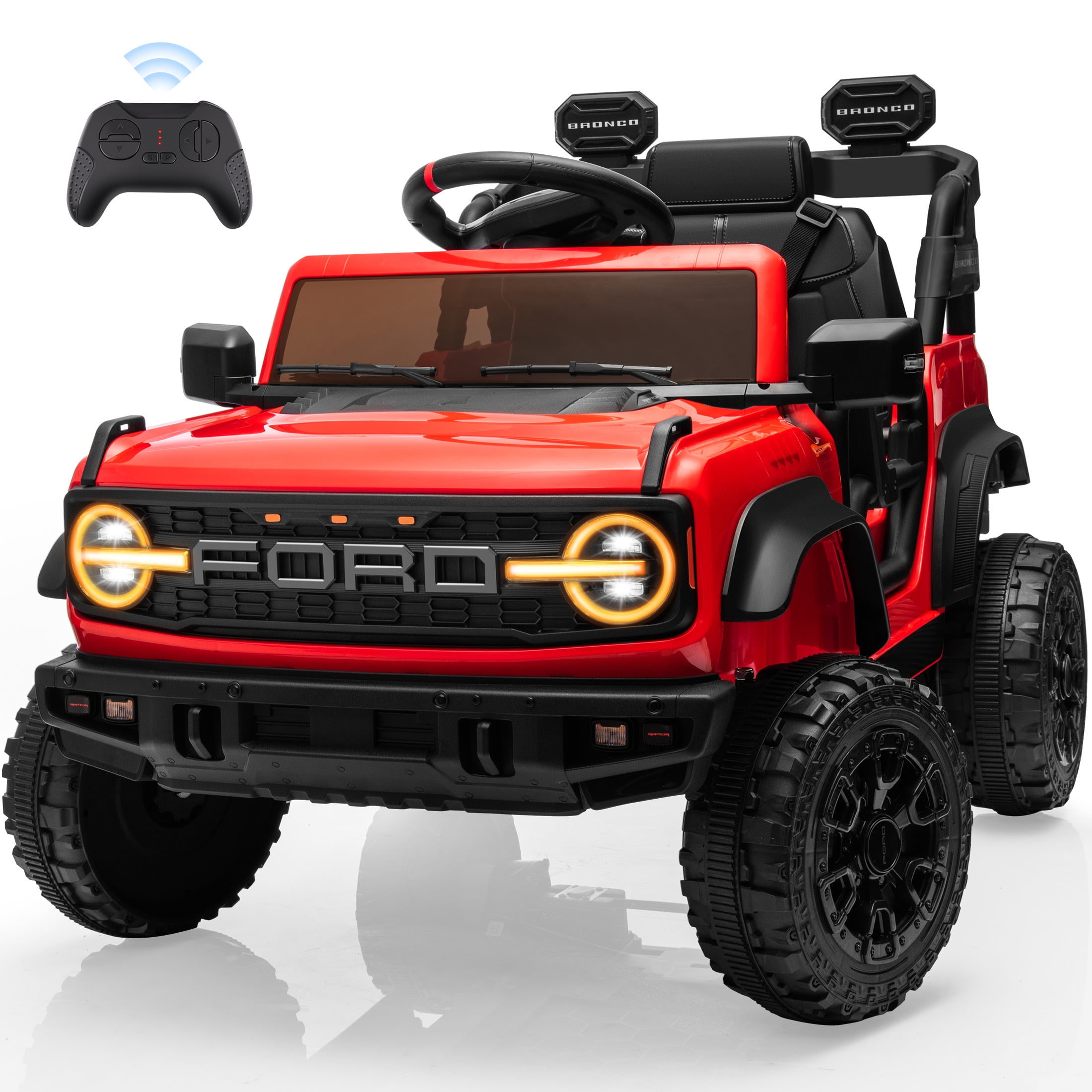 12V Ford Bronco Kids Ride on Cars with Parental Remote, Toddler ...