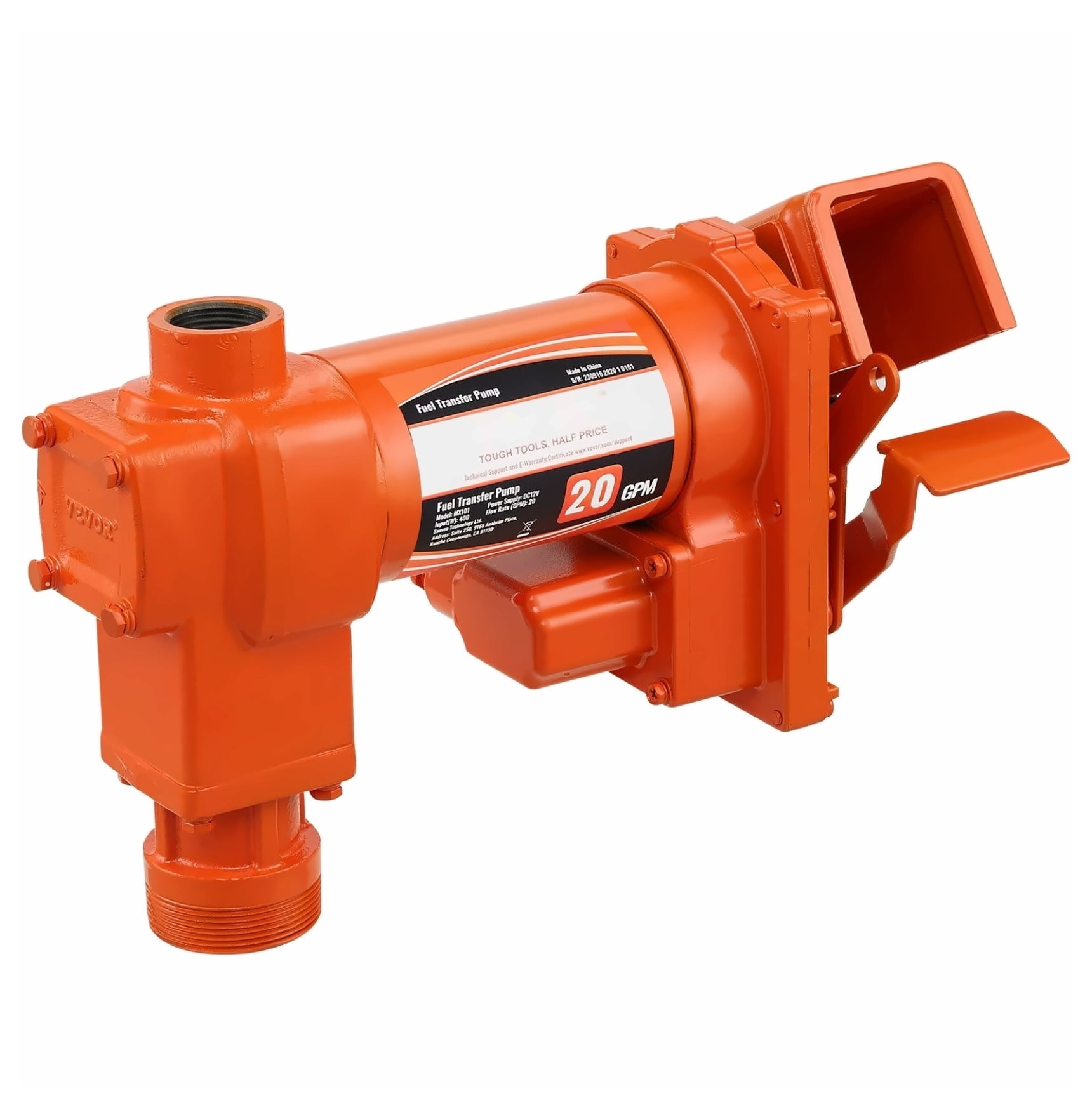 12V Fuel Transfer Pump 20 GPM, 1/4 HP Gasoline Diesel Kerosene ...