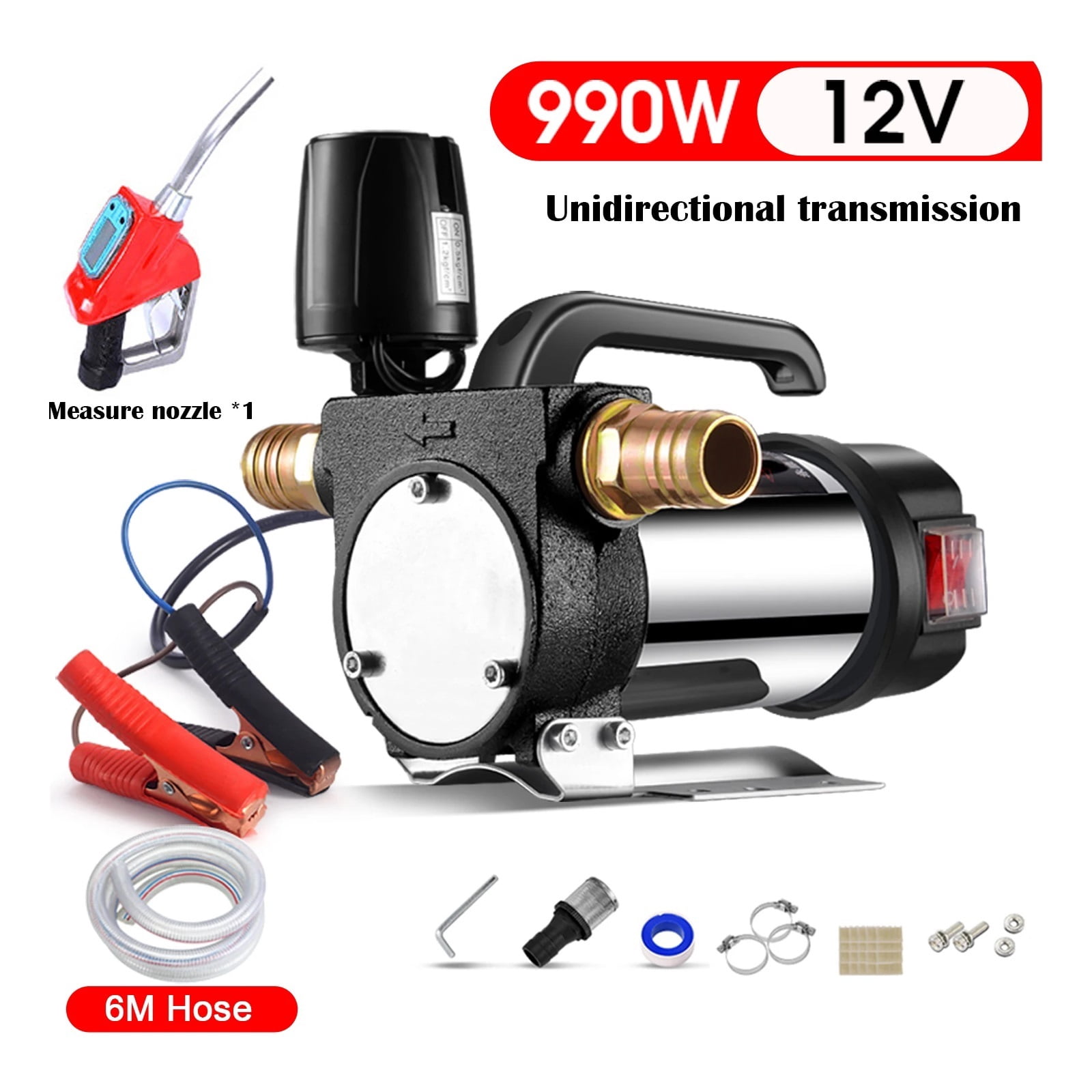 12V Fuel Transfer Pump For Kerosene, 990W Self-Priming Pump ...