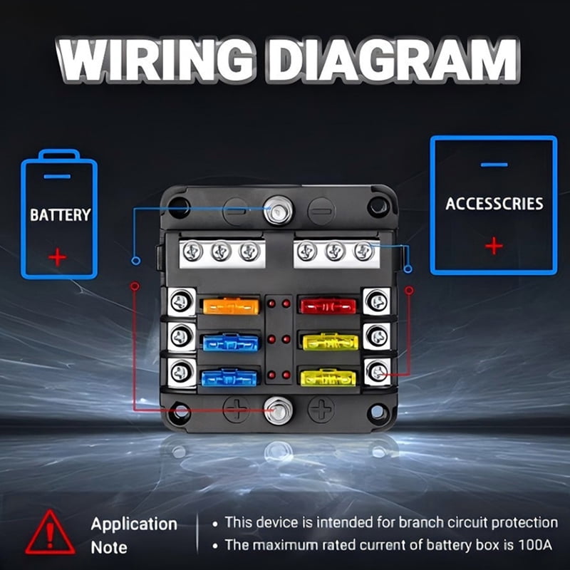 12V Fuse Block,Waterproof Boat Fuse Panel With LED Warning Indicator ...
