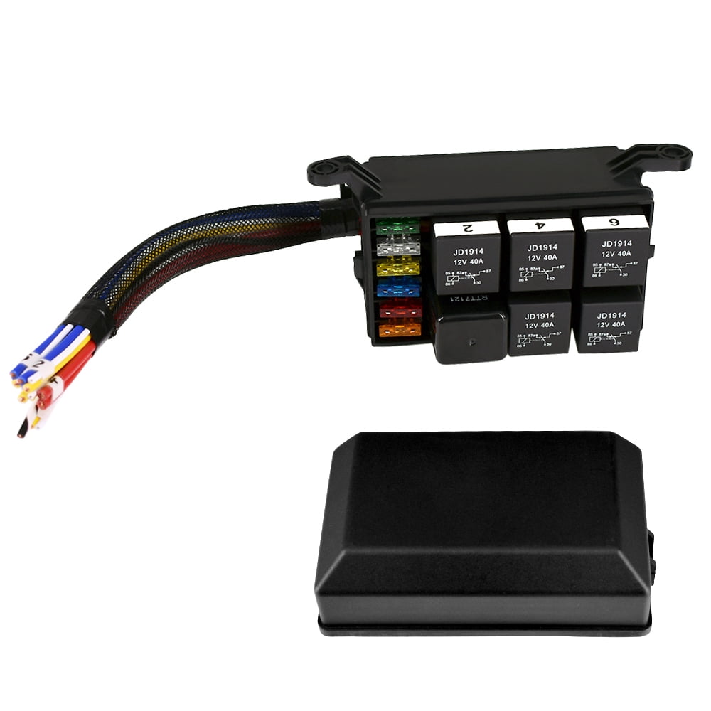 12V Fuse and Relay Box Holds 6 Slots Universal Waterproof Relay Box ...