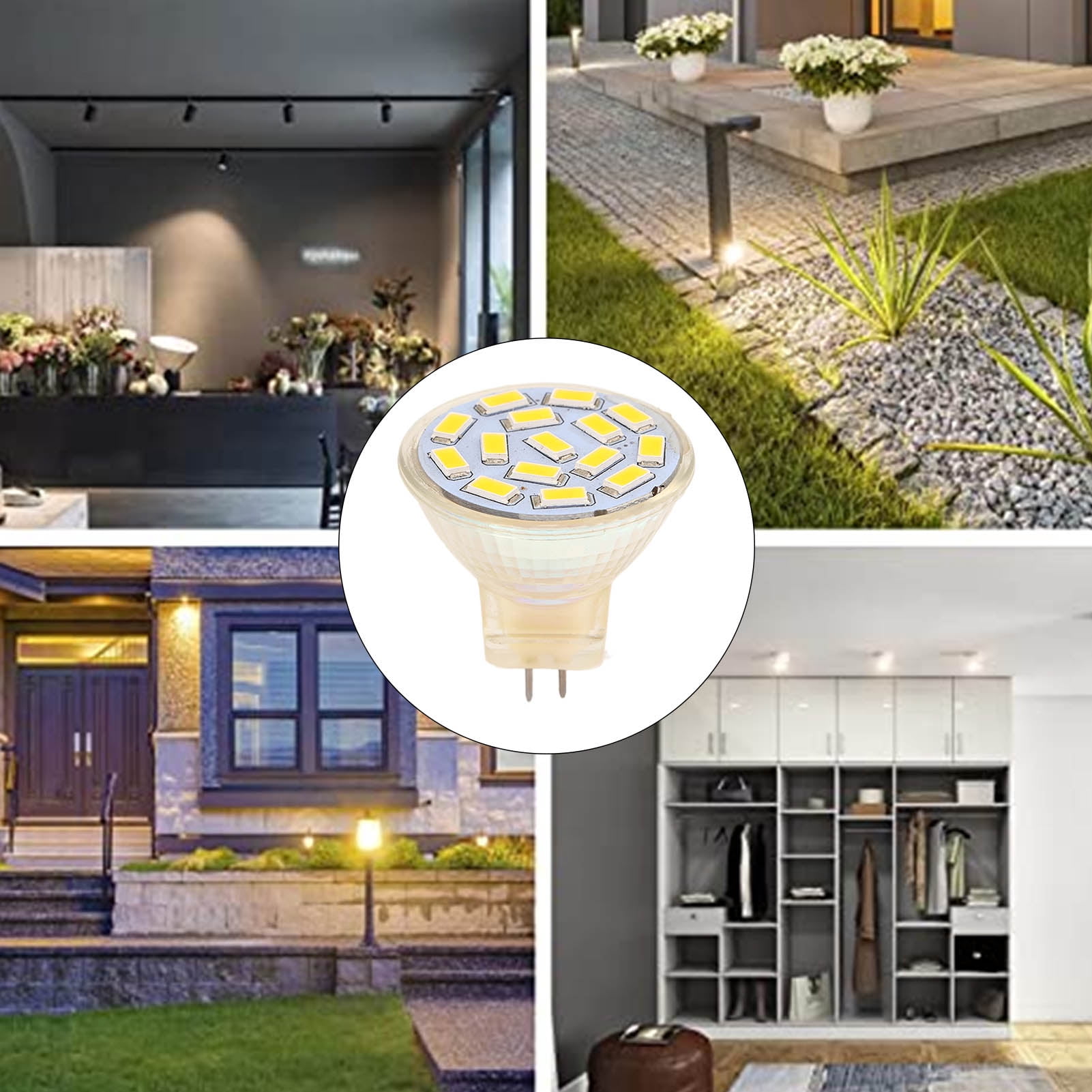 12V GU4 LED Lamp Beads 6,Pack, 3W MR11, 270LM, Ceramic Base, Perfect ...