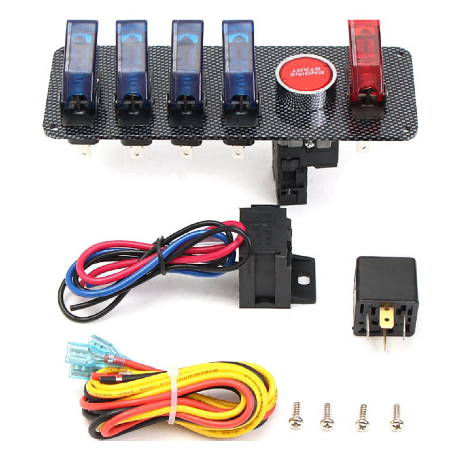 12V Gaming Car Engine Firing Button Ignition Switch Panel 5 in 1 LED ...